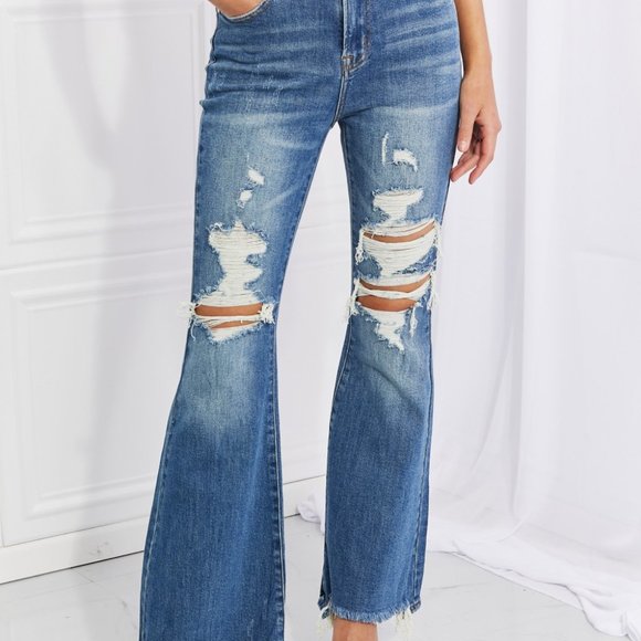 Risen Jeans | Jeans | Risen Full Size Hazel High Rise Distressed Flare ...
